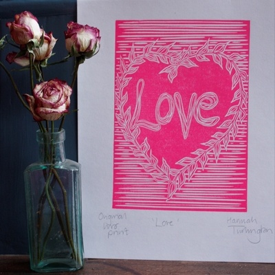 News: Hannah Turlington launches original lino print for Valentine’...